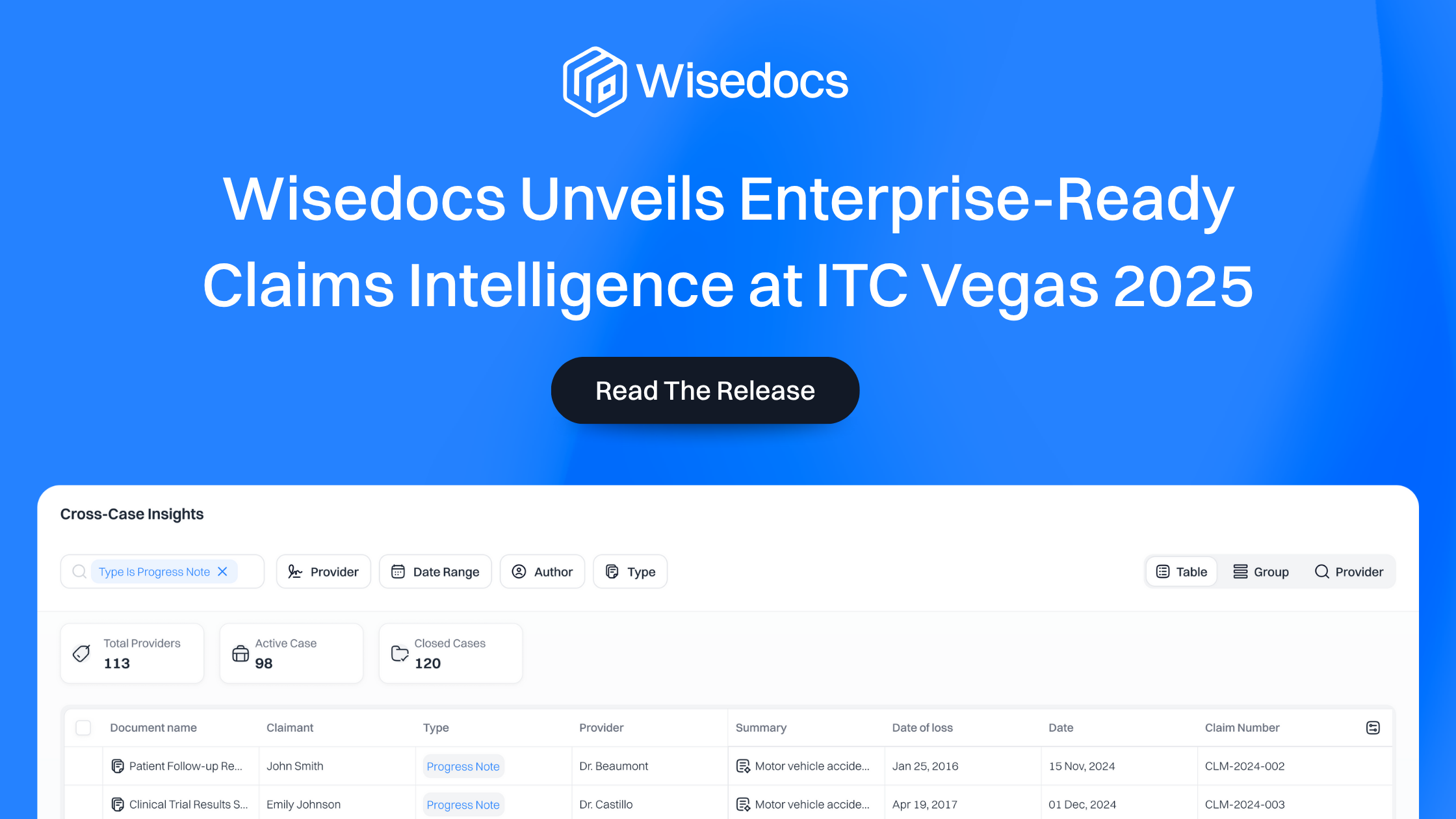 Wisedocs Unveils Enterprise-Ready Claims Intelligence at ITC Vegas 2025